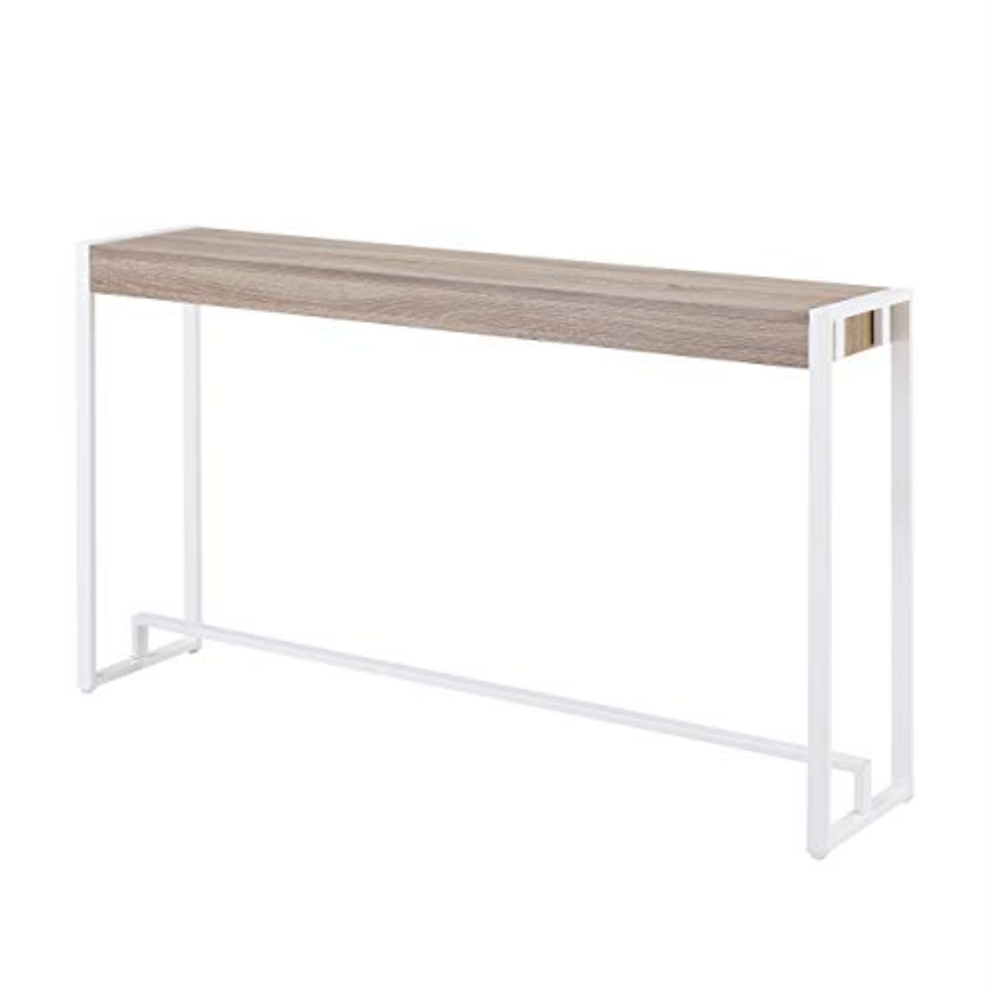 SEI Furniture Macen Wood Top Console Table in Mocha Gray and White ...