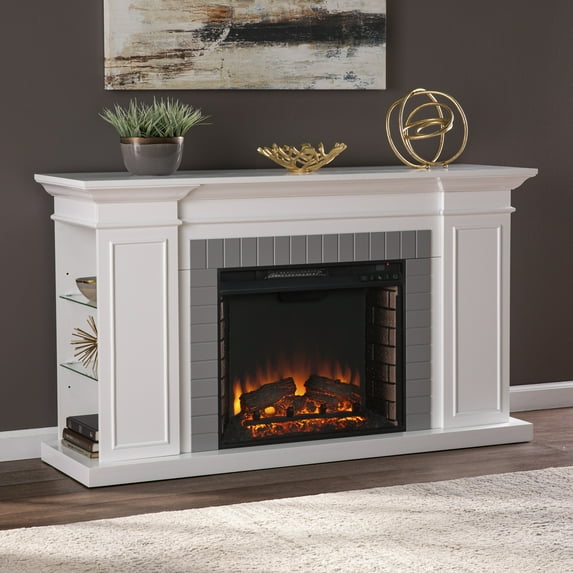 SEI Furniture Rylana Bookcase Electric Fireplace 54.75 x 31.5 ...