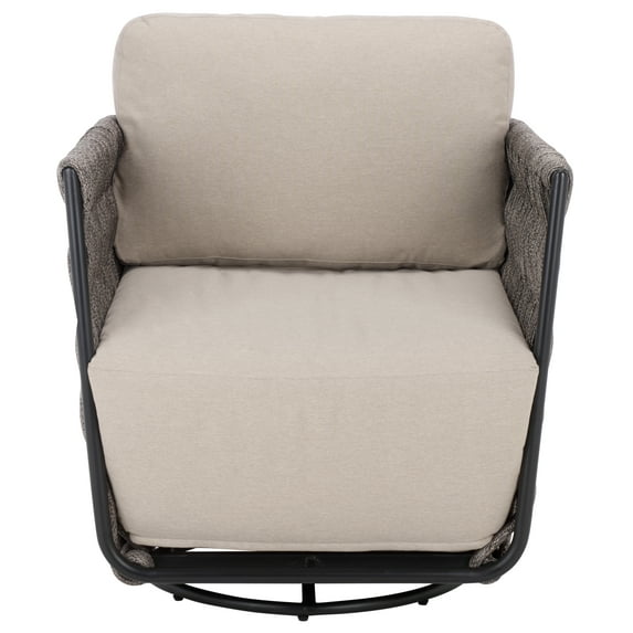 SEI Nicole Coastal Rope Swiveling Patio Chair, Taupe/Dark Gray ...