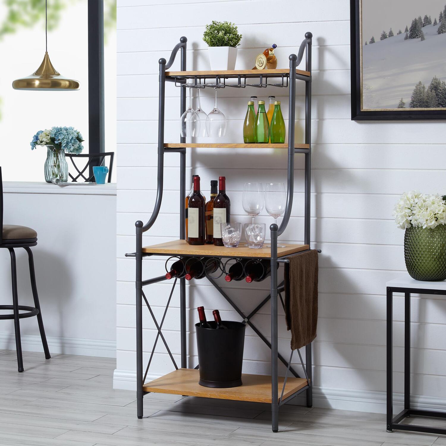 SEI Thoam Wine Storage Bakers Rack - Walmart.com