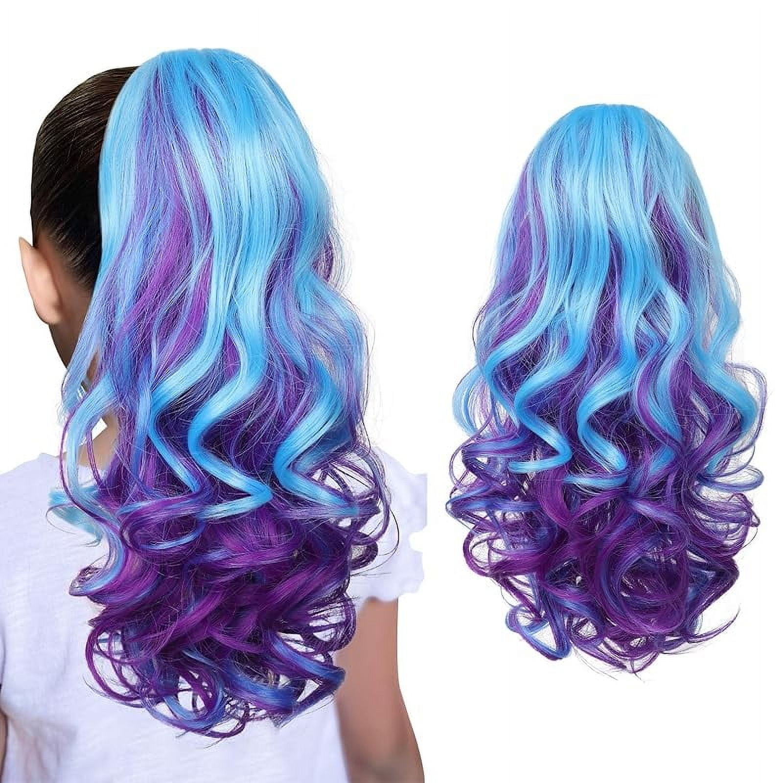 SEIKEA Ponytail Extension, 18" Lightweight Wavy Curly Clip in Hair ...
