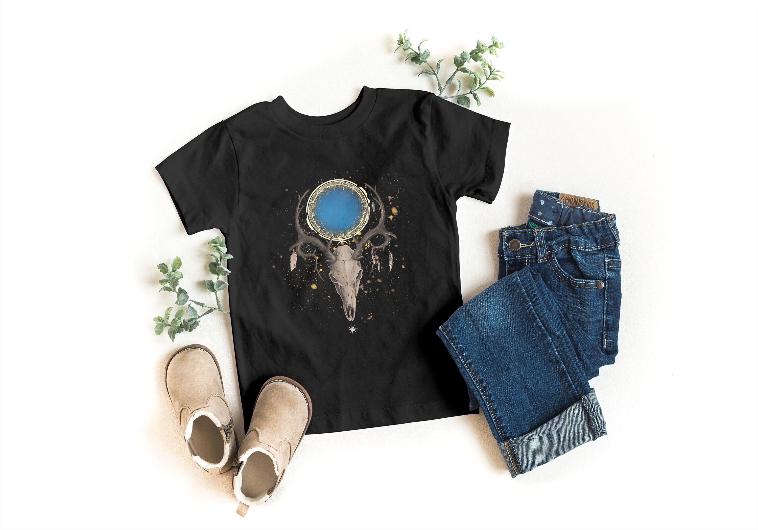 SEIKEMS Bull Skull Dream Catcher Shirt - With Celestial Portal to Call ...