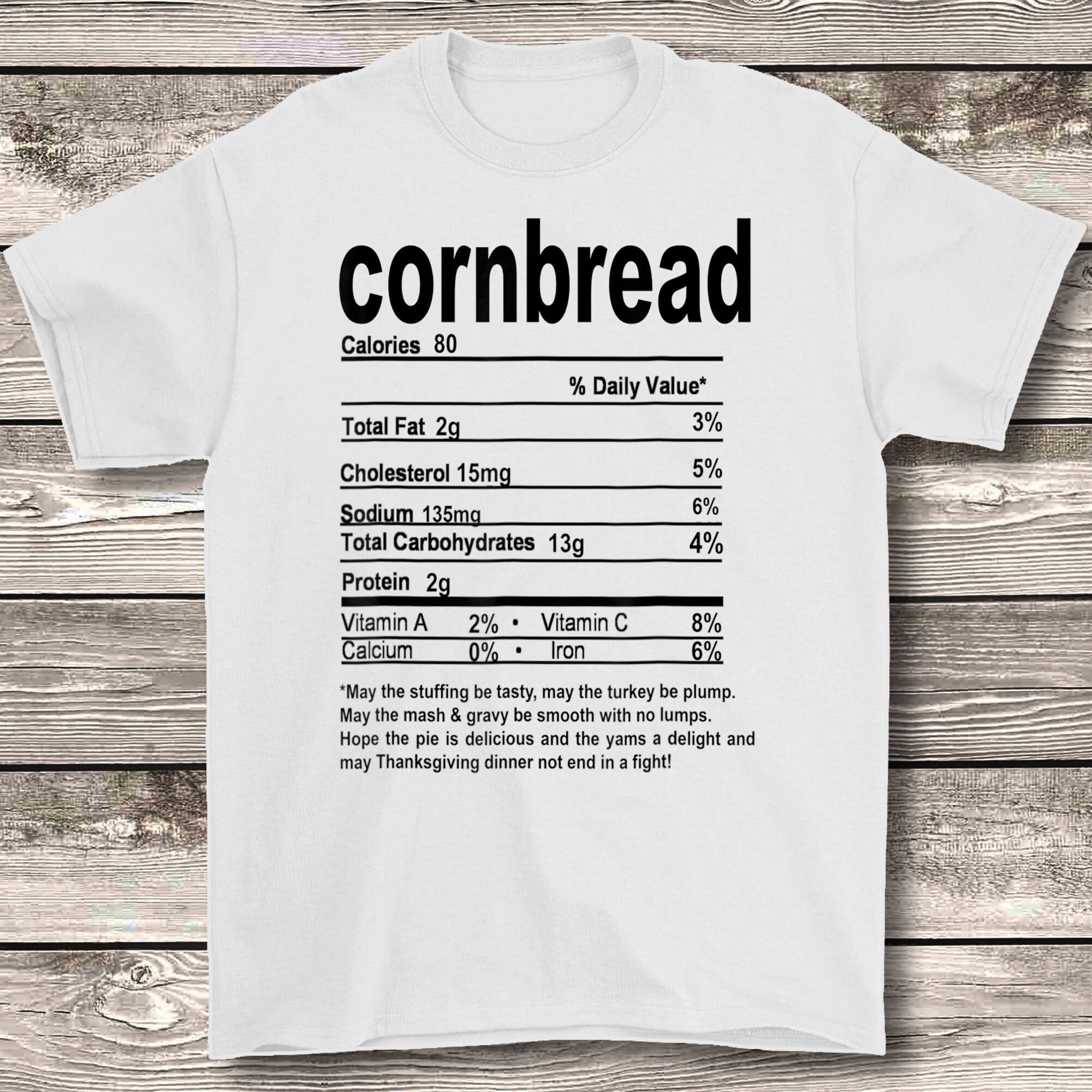 SEIKEMS Cornbread Funny Nutrition Fact Tshirt - Walmart.com