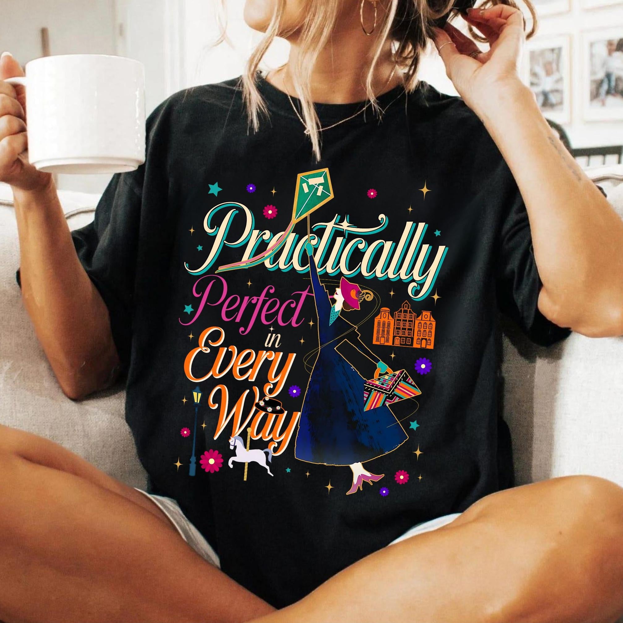 SEIKEMS Disney Mary Poppins Practically Perfect In Every Way Shirt, Disneyland Girls Trip T ...