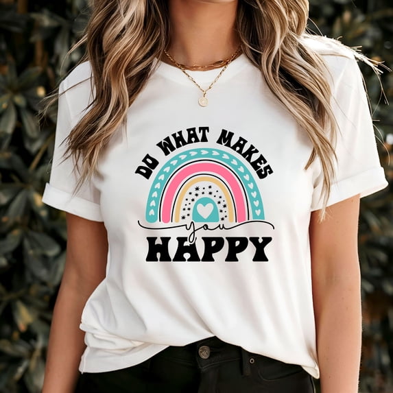 SEIKEMS Do What Makes You Happy T-Shirt, Inspirational Positive Quote ...
