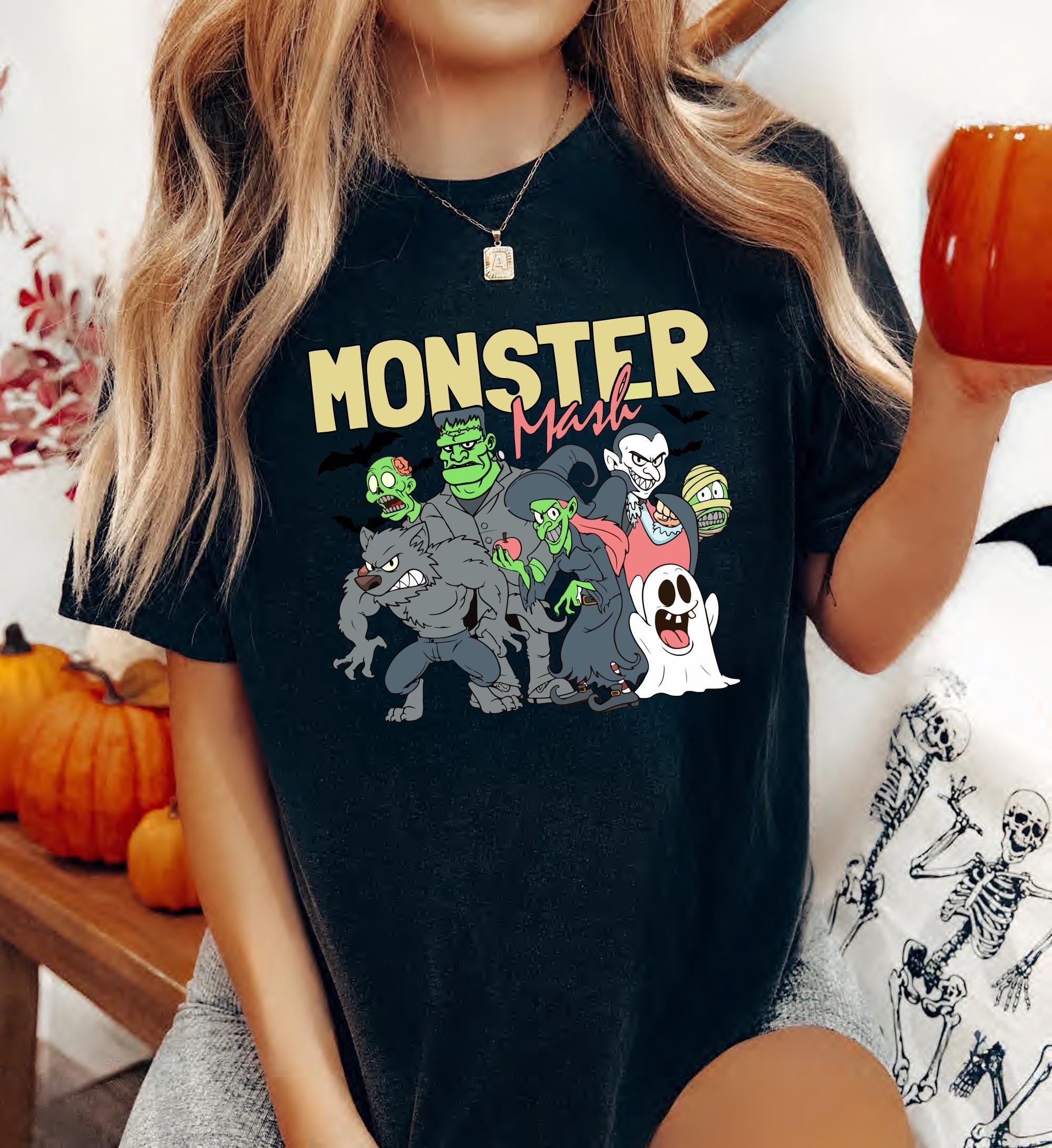 SEIKEMS Halloween Monster Mash Shirt, Retro Halloween Aesthetic ...