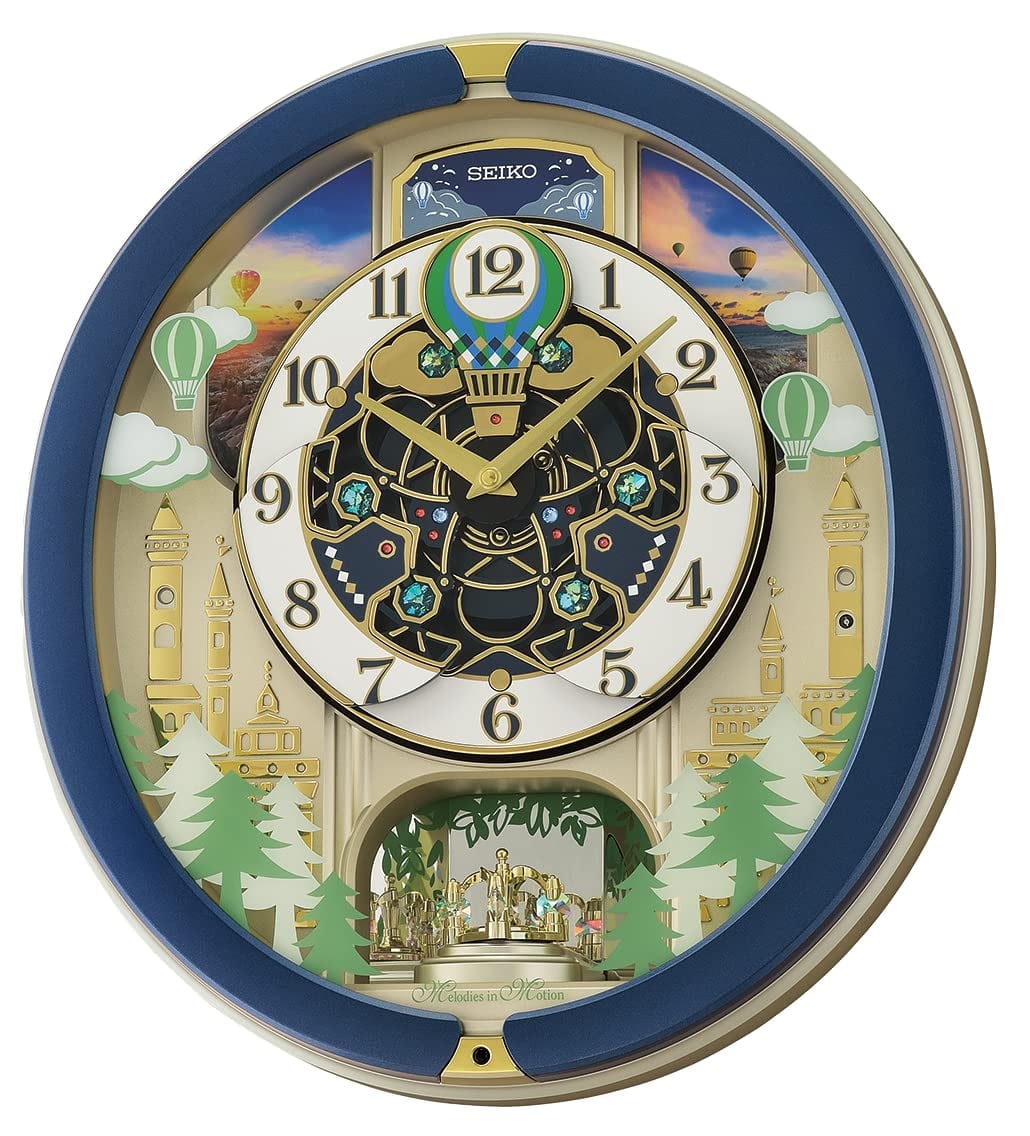 SEIKO Blue Pine Fantasy Melodies in Motion Clock, Multicolored ...