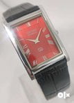 SEIKO SLIM SQ QUARTZ TANK RED DIAL RECTANGULAR JAPAN MADE WRIST WATCH ...