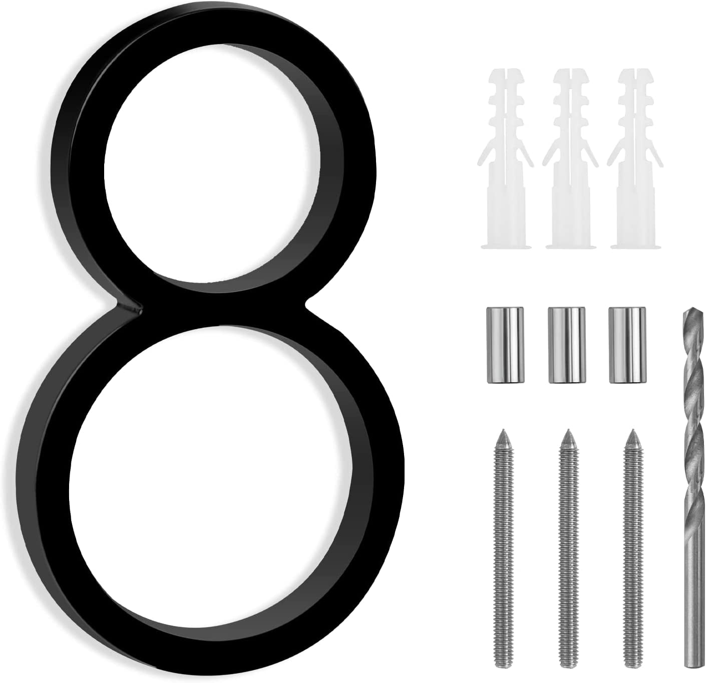 SEISSO 5-Inch House Numbers for Outside Modern with Drill Bit, Floating ...