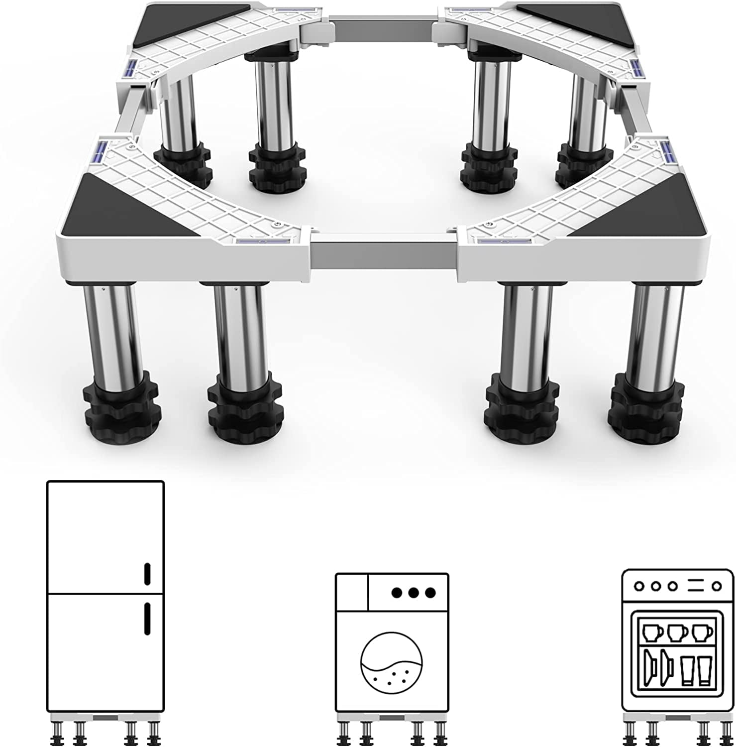 SEISSO Fridge Stand-Upgraded 8 Heavy Duty Feet Adjustable Dryer Stand ...