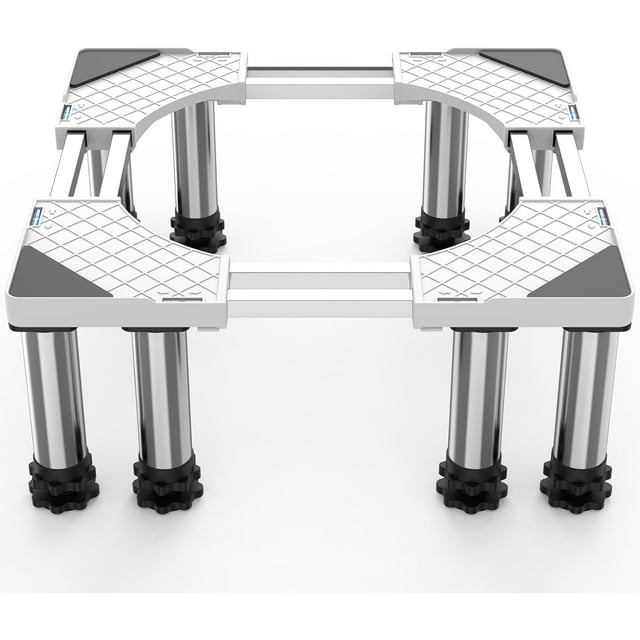 SEISSO Adjustable Heavy Duty Fridge Stand, 8 Steel Feet, Washing ...