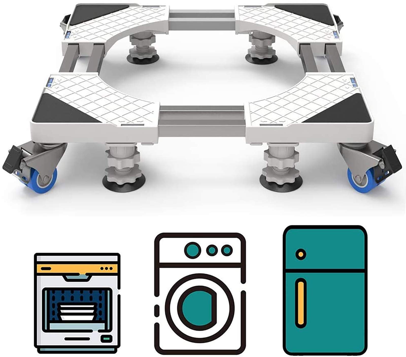 SEISSO Mini Fridge Stand - Adjustable Base Platform with 4 Heavy Duty ...