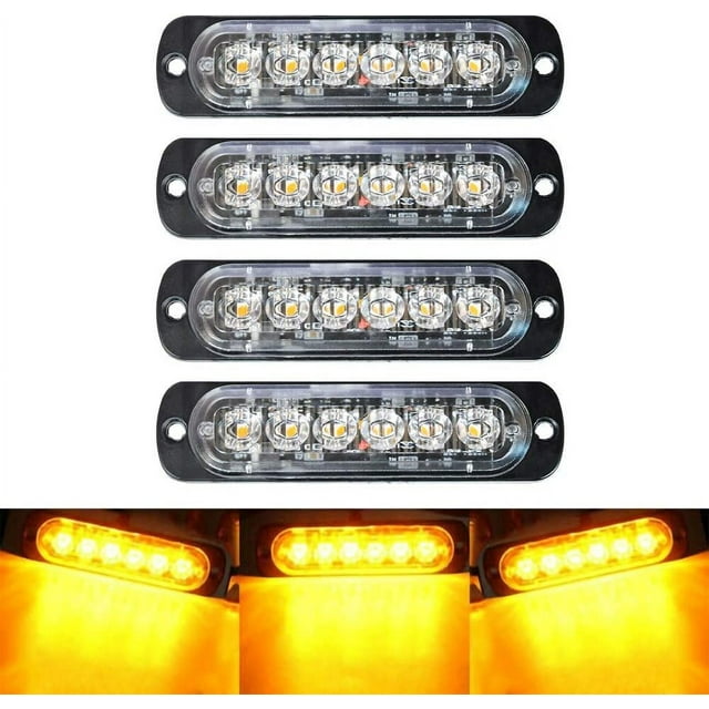 SEISSOL 4Pack Strobe Lights for Trucks Cars Atv Led Amber Lights ...