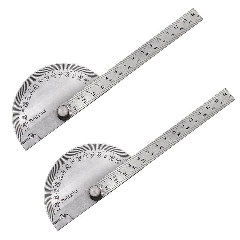 SEIWEI 2PCS Stainless Steels 0-180 Degrees Protractor with Ruler ...