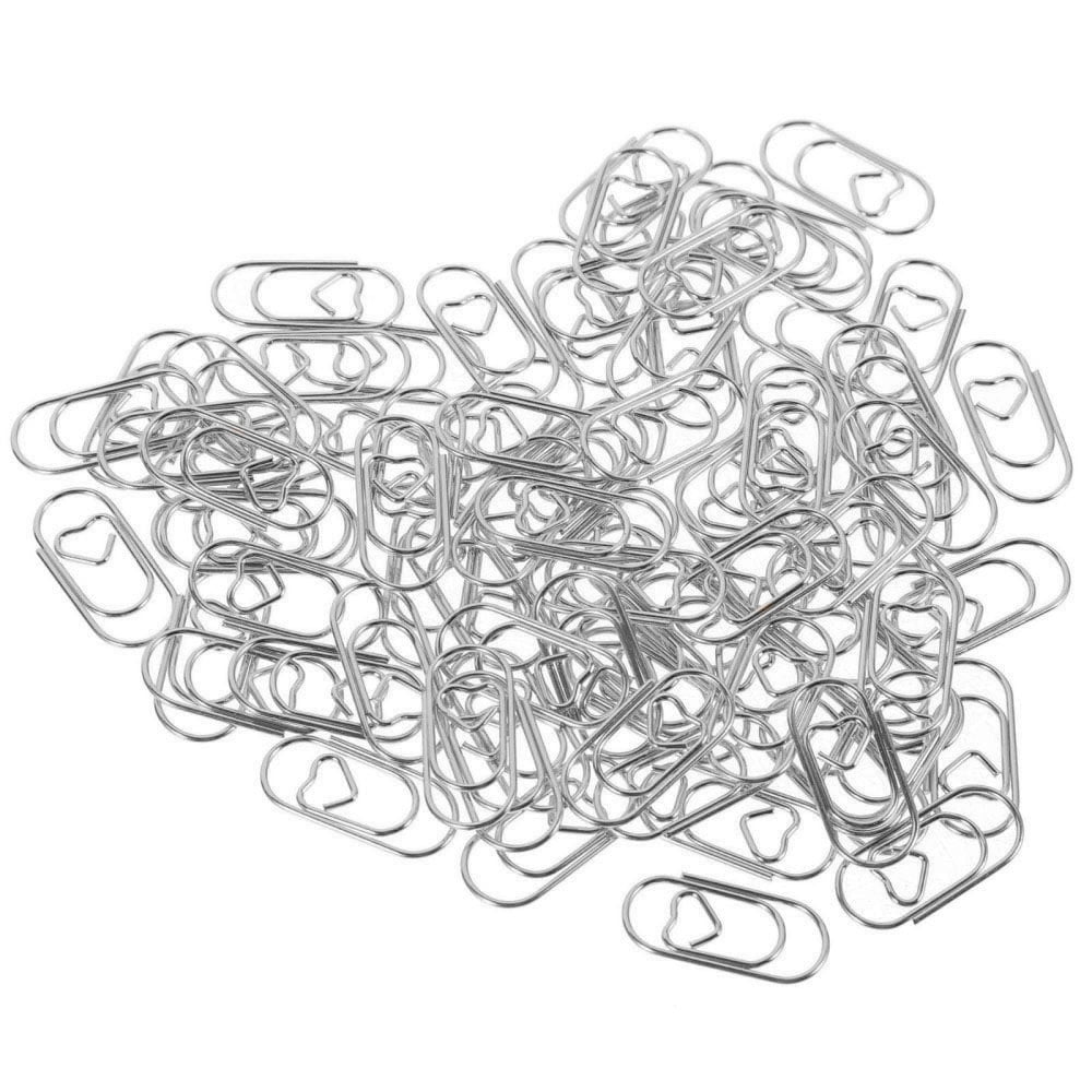 SEIWEI 30PCS Cute Heart-Shaped Small Paper Clip Steel Multipurpose ...