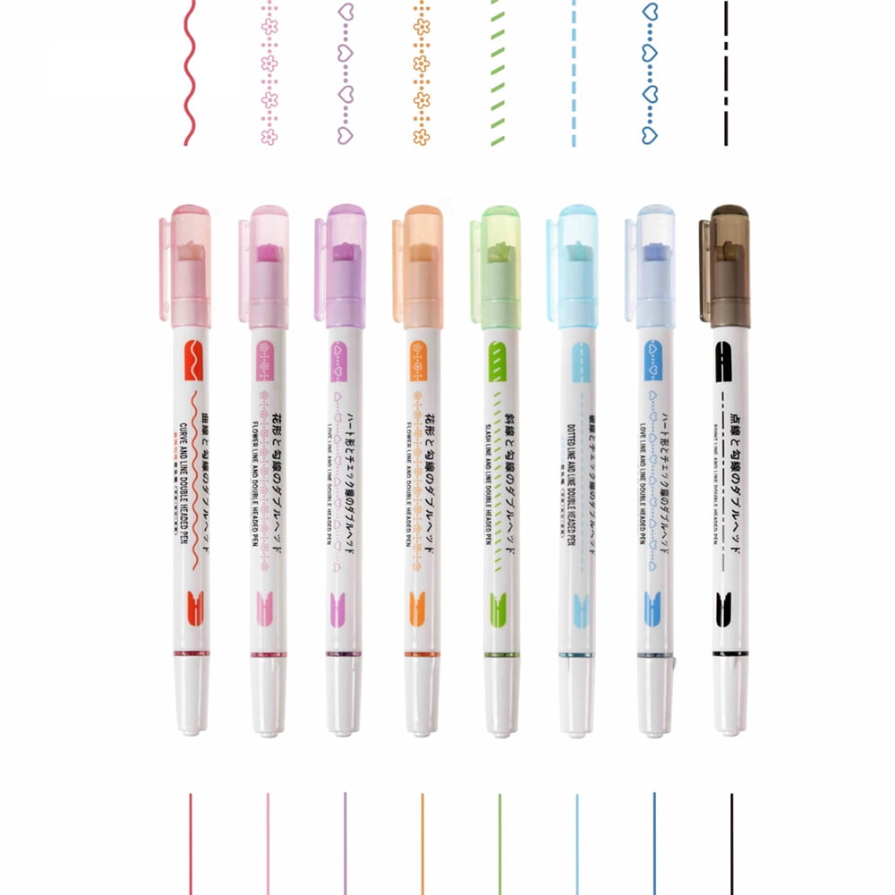 SEIWEI 8 Pcs Dual Tip Colored Marker Pens Colored Marker Pens for ...