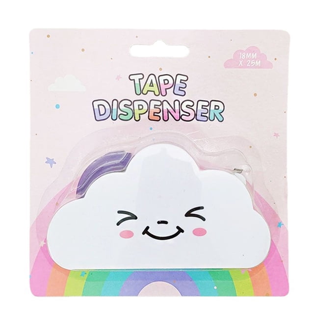 SEIWEI Cute Cloud-shaped Refillable Tape Dispenser with Rainbow Tape ...