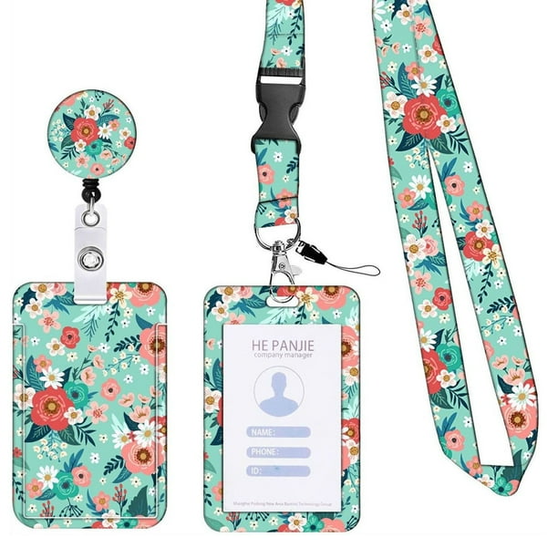 SEIWEI ID Card Cute Holder with Retractable Lanyard for ID Cards Name ...