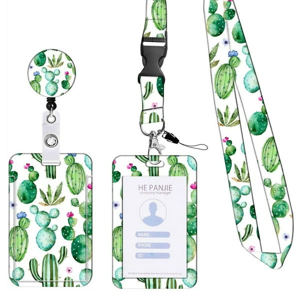 SEIWEI ID Card Cute Holder with Retractable Lanyard for ID Cards Name ...