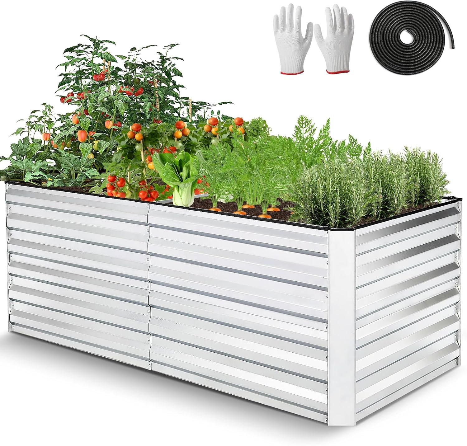 SEJOV Raised Garden Bed Kit, Galvanized Planter Raised Garden Boxes ...