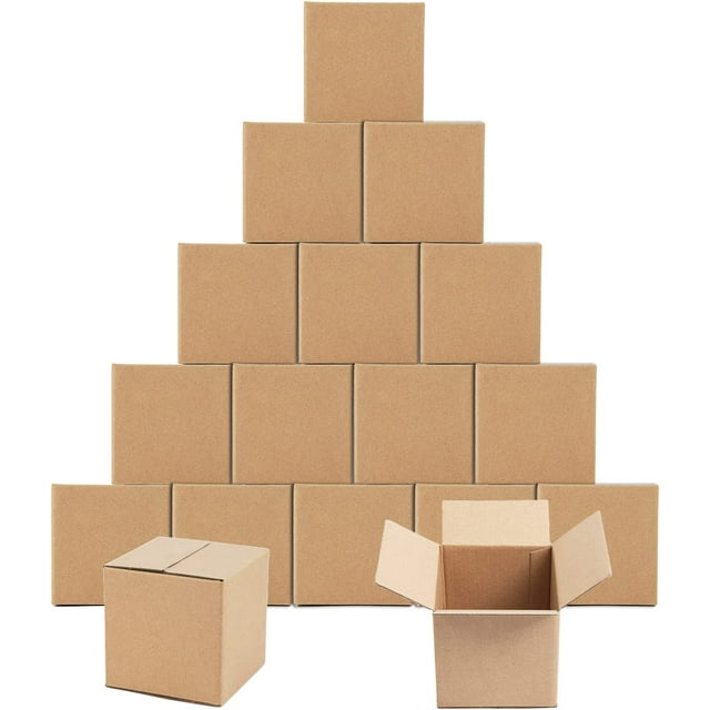 SEJOVAZE 4x4x4 Inches Small Shipping Boxes, 25 Pack Kraft Corrugated ...
