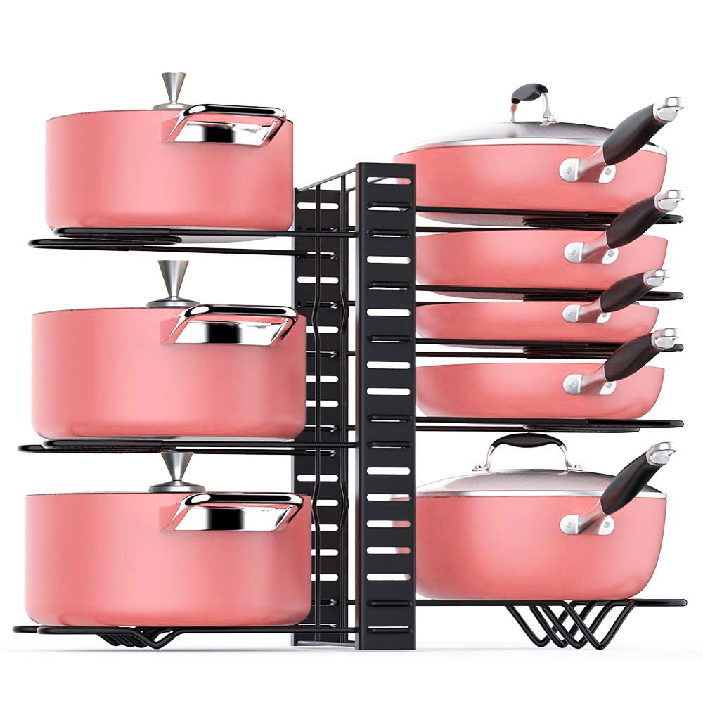 SEKKVY Pot and Pan Organizers Rack Metal DIY Adjustable Pot Organizer ...