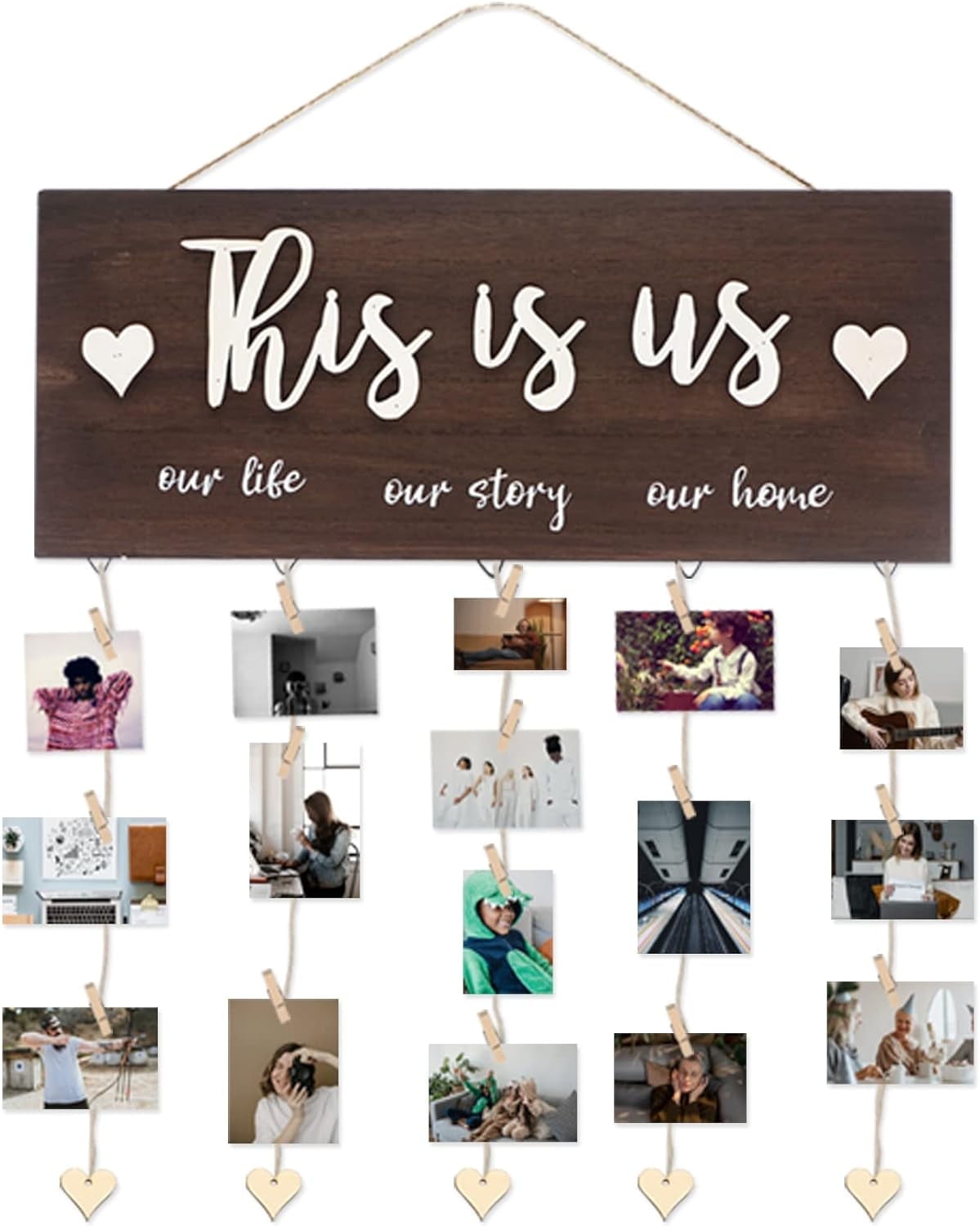 SELEAD Hanging Photo Display for Wall DIY Picture Board - This Is Us ...