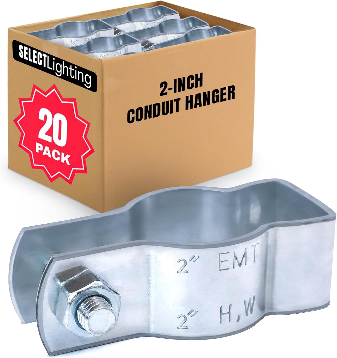 SELECT 20 Pack Lighting Conduit Hanger, 2 Inch Electrical Conduit Clamp ...