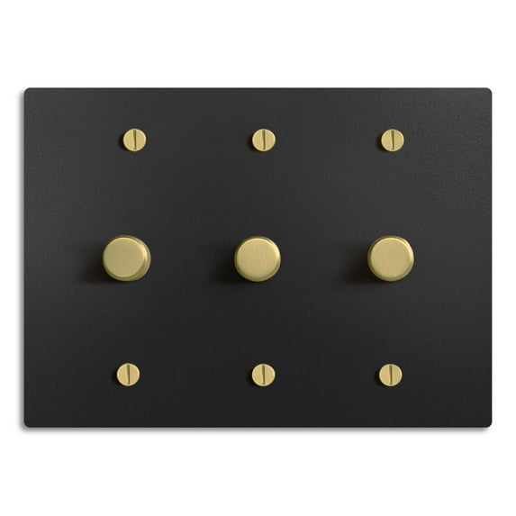 SELECT Black Brass Dimmer Light Switch, 1 Way Rotary Dimmer, 3 Gang ...