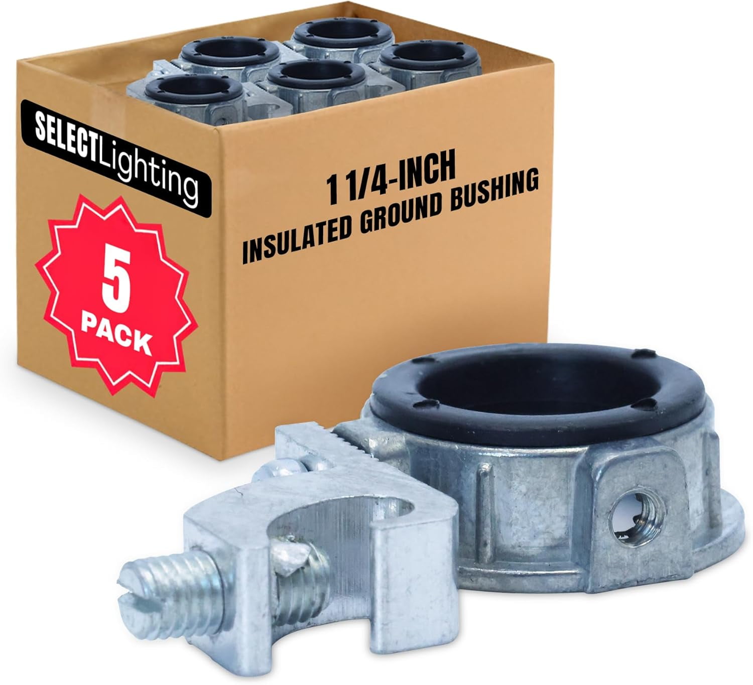 SELECT Insulated Ground Bushing with Lay-In Lug, 1-1/4î Rigid Metal ...