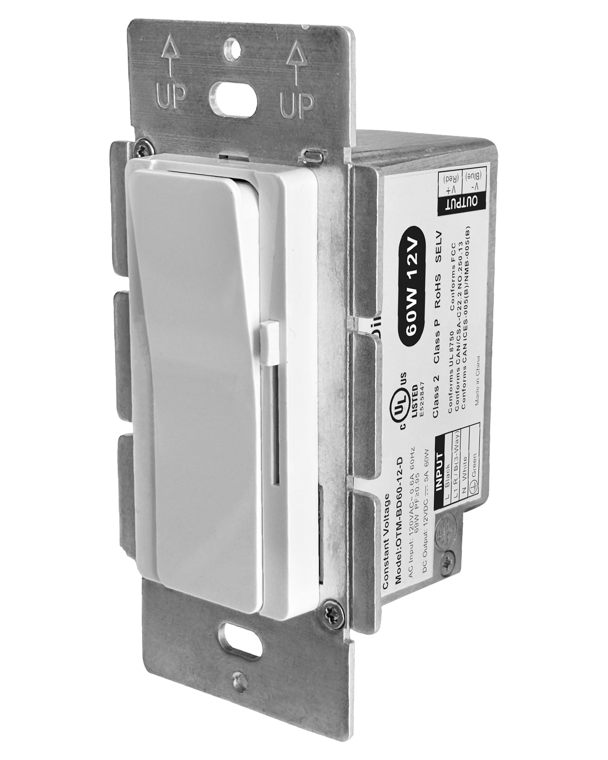 SELECT LED 60W 12V DC Driver and Dimmer Light Switch, 120VAC Decora ...