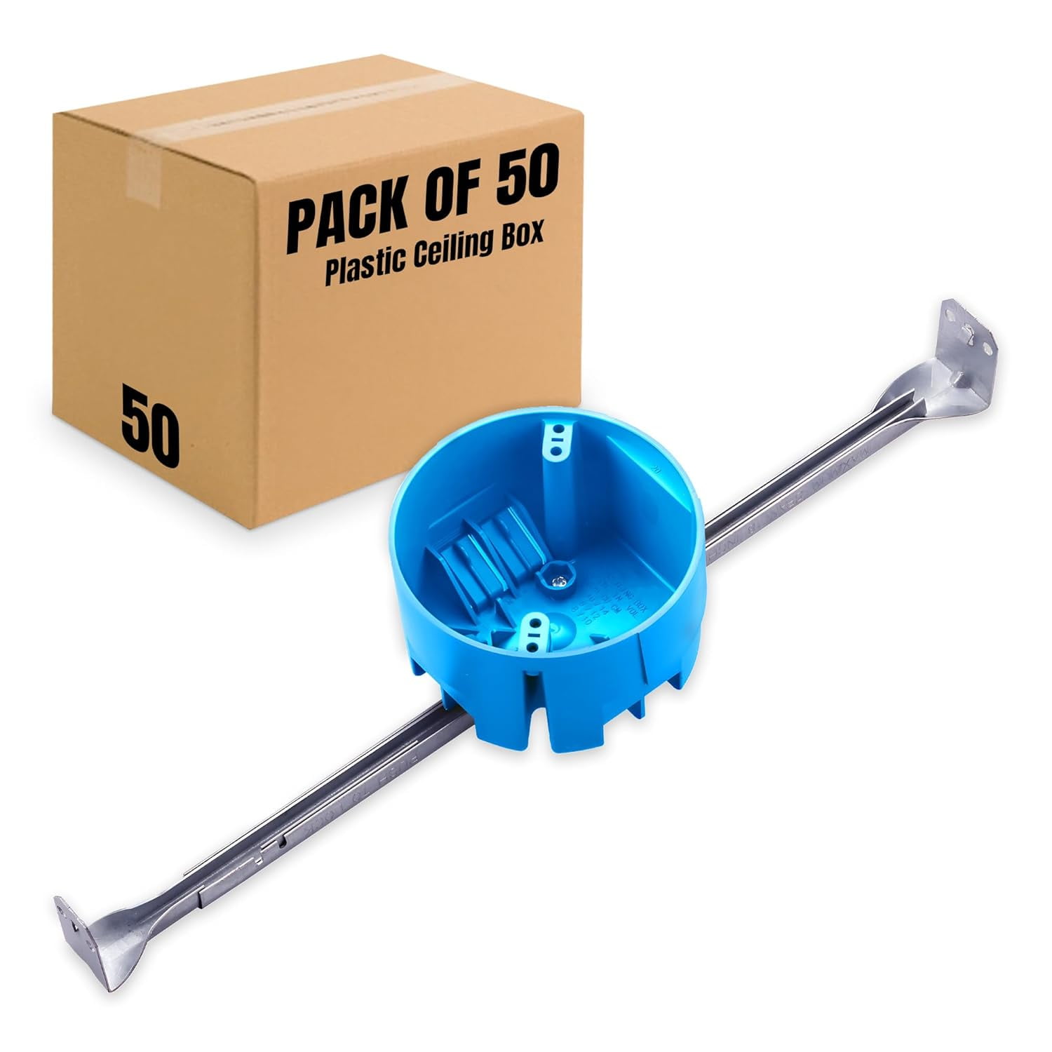 SELECT Lighting Nail On Plastic Ceiling Box with Bar Hangers 4 Inches ...