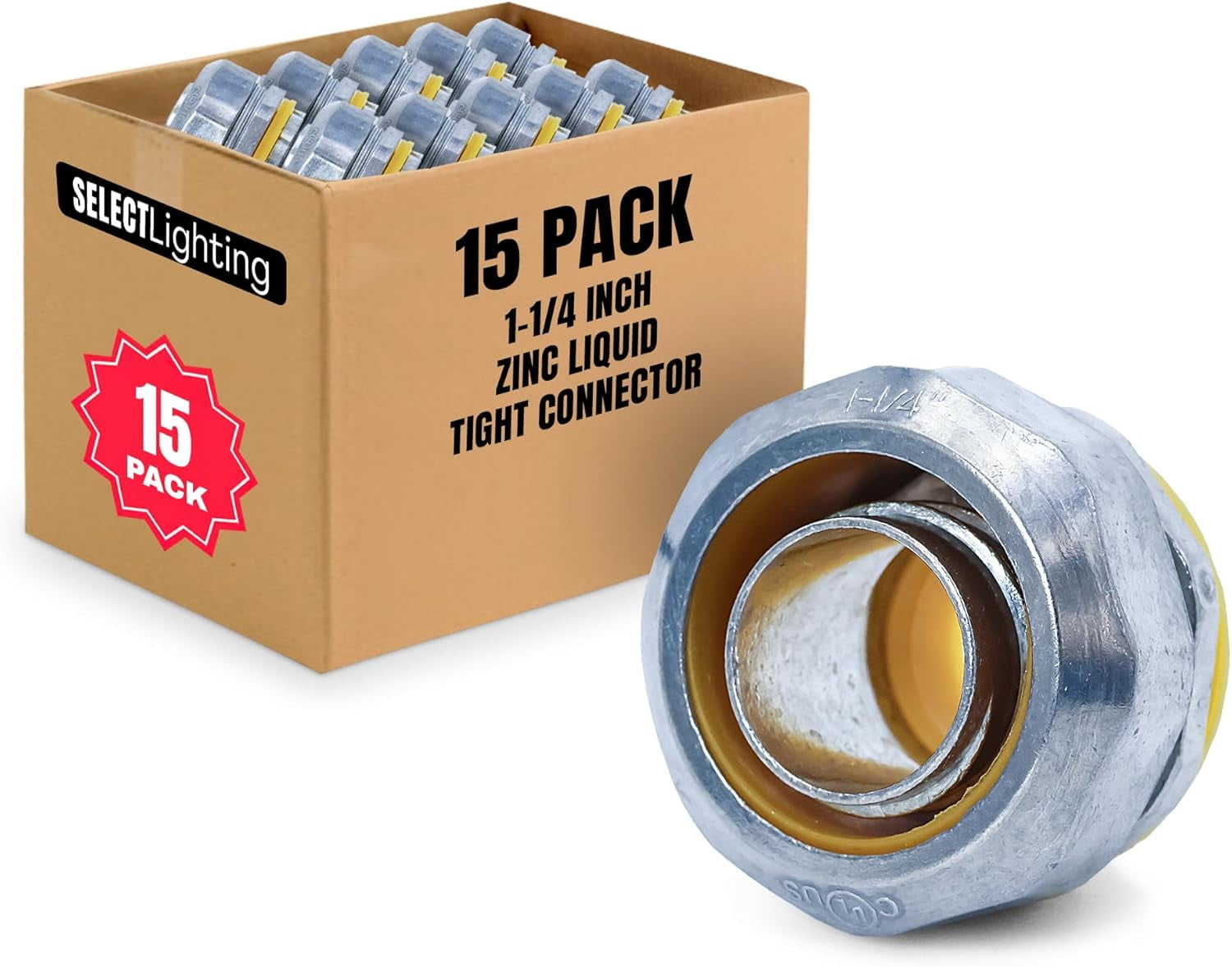 SELECT Lighting Zinc Liquid Tight Straight Connector, 1-1/4 Inch ...