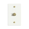 SELECT White Brass Dimmer Light Switch, 1 Way Rotary Dimmer, 1 Gang ...