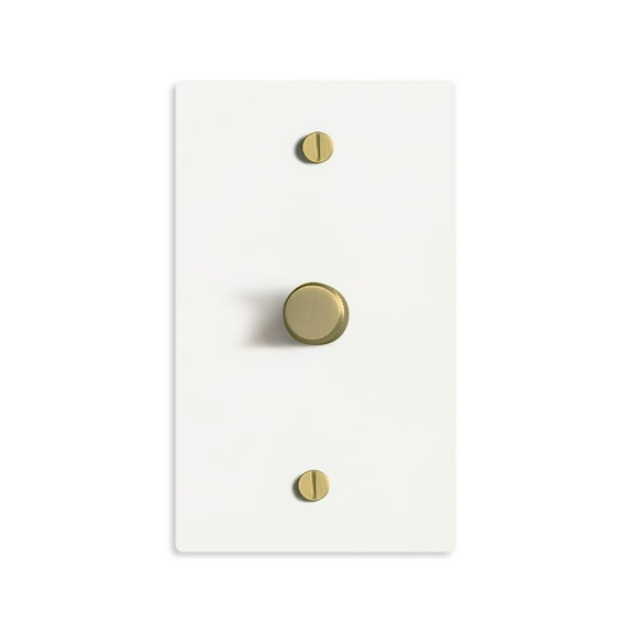 SELECT White Brass Dimmer Light Switch, 1 Way Rotary Dimmer, 1 Gang ...