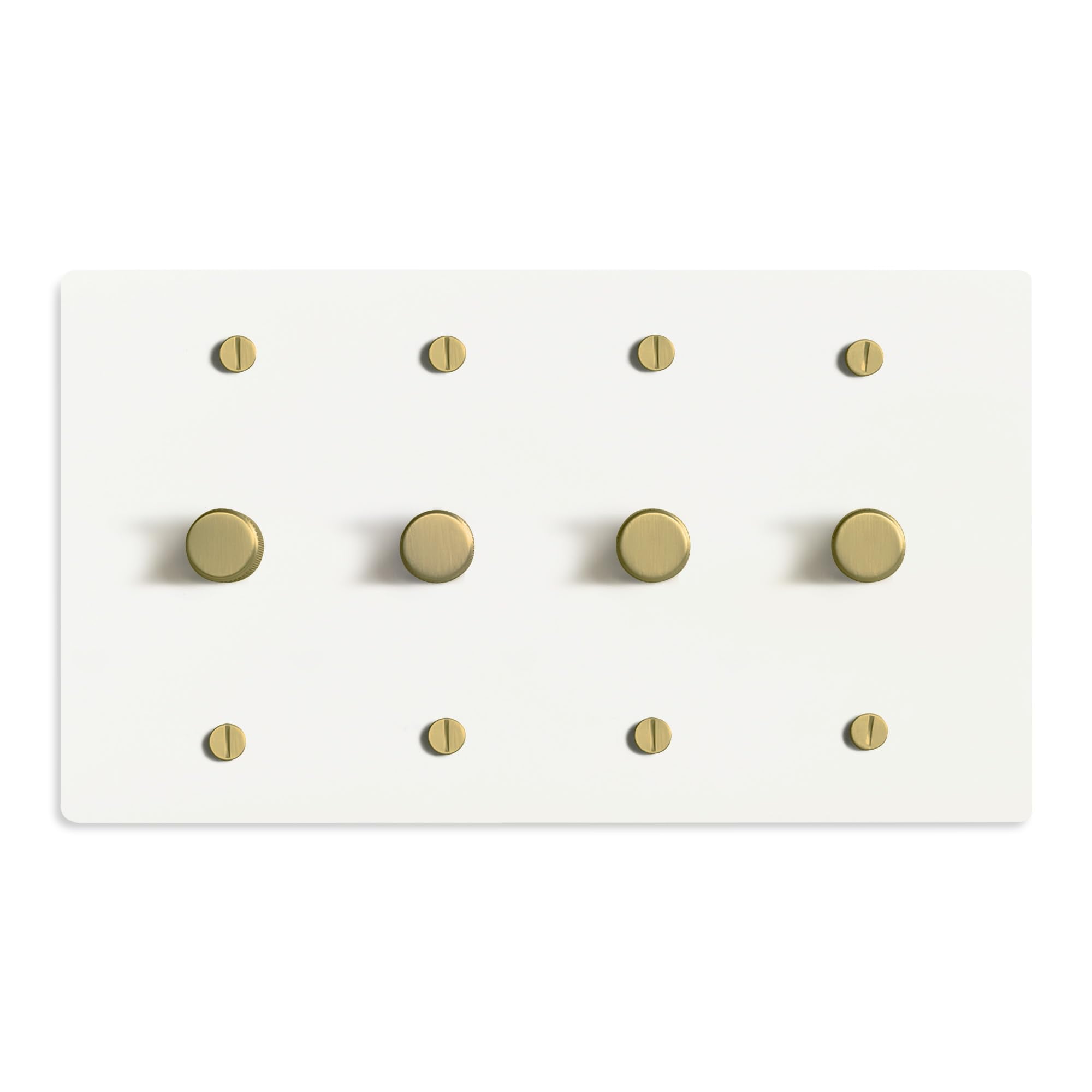 SELECT White Brass Dimmer Light Switch, 1 Way Rotary Dimmer, 4 Gang ...