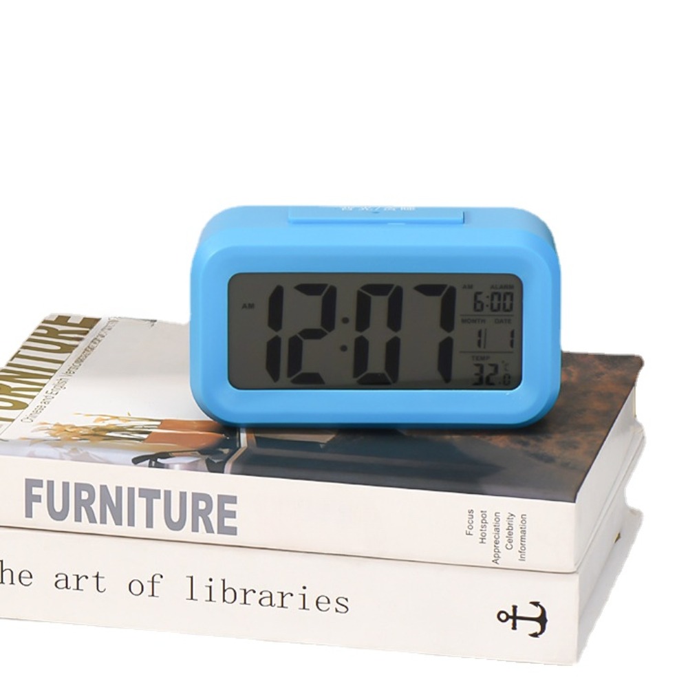 SELERS Large Digital Alarm Clock, LCD Display Digital Desk Alarm Clock ...