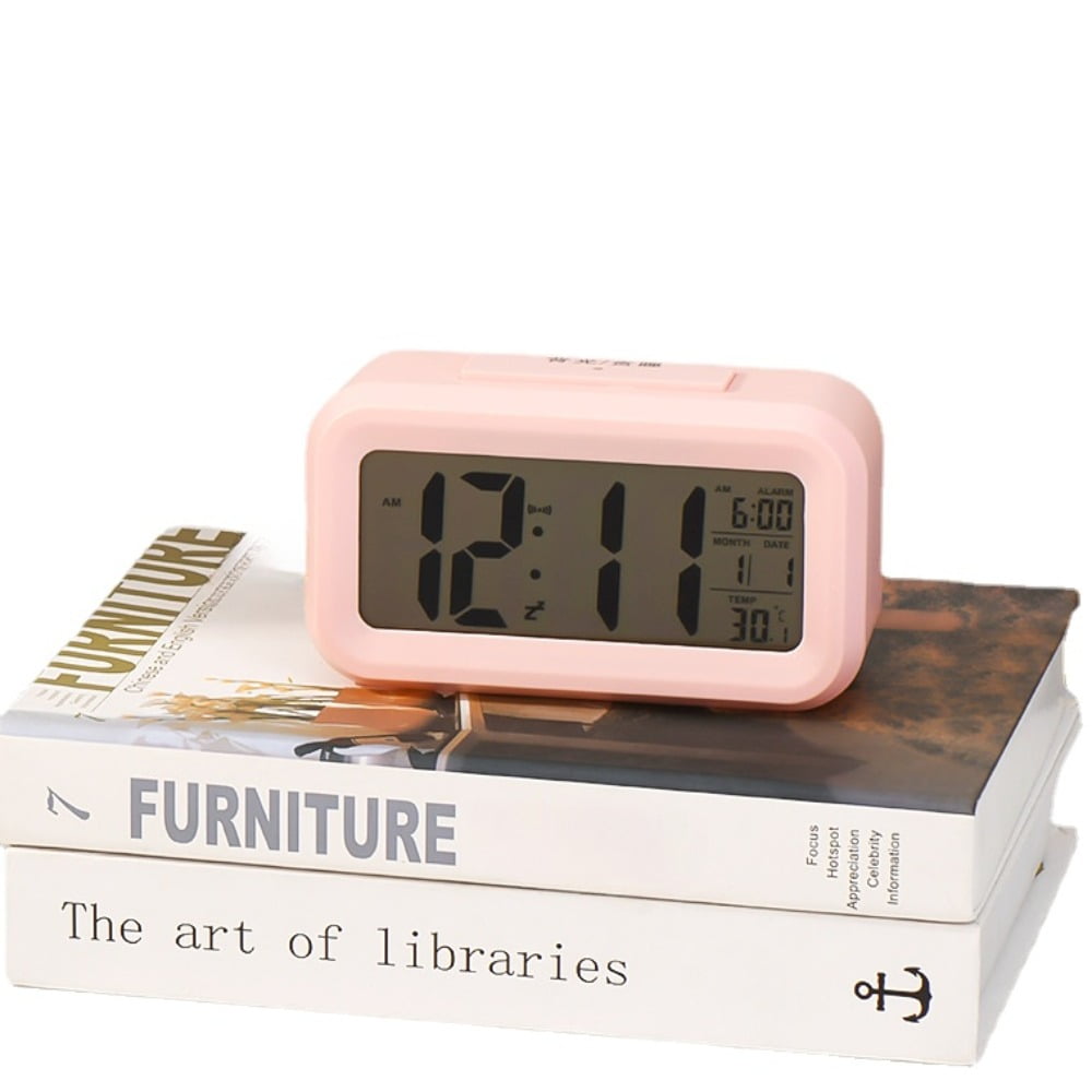 SELERS Large Digital Alarm Clock, LCD Display Digital Desk Alarm Clock ...