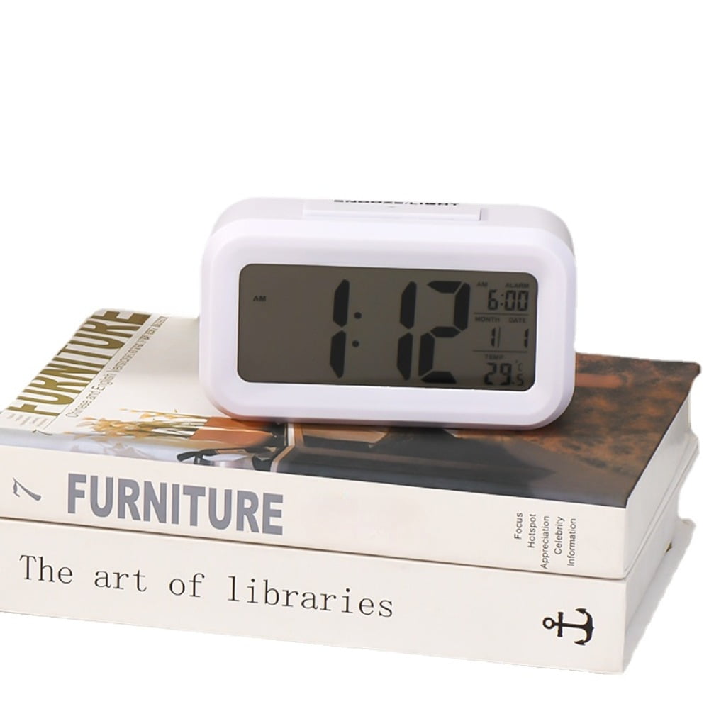 SELERS Large Digital Alarm Clock, LCD Display Digital Desk Alarm Clock ...