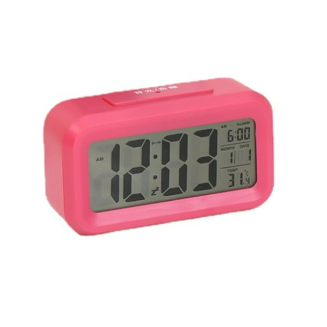 SELERS Large Digital Alarm Clock, LCD Display Digital Desk Alarm Clock ...