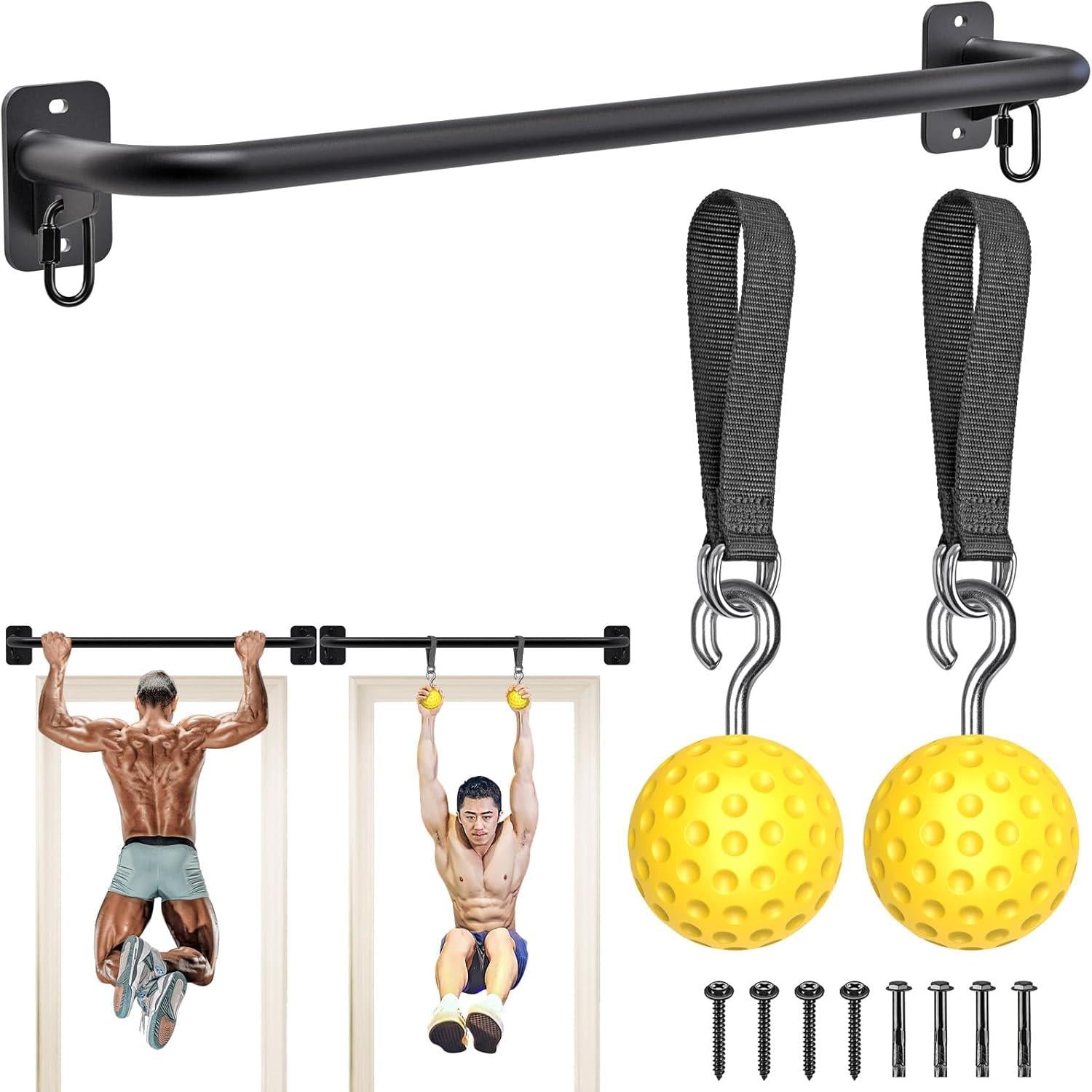 SELEWARE Heavy Duty Welded Pull Up Bar, Versatile Doorway Wall Mount ...