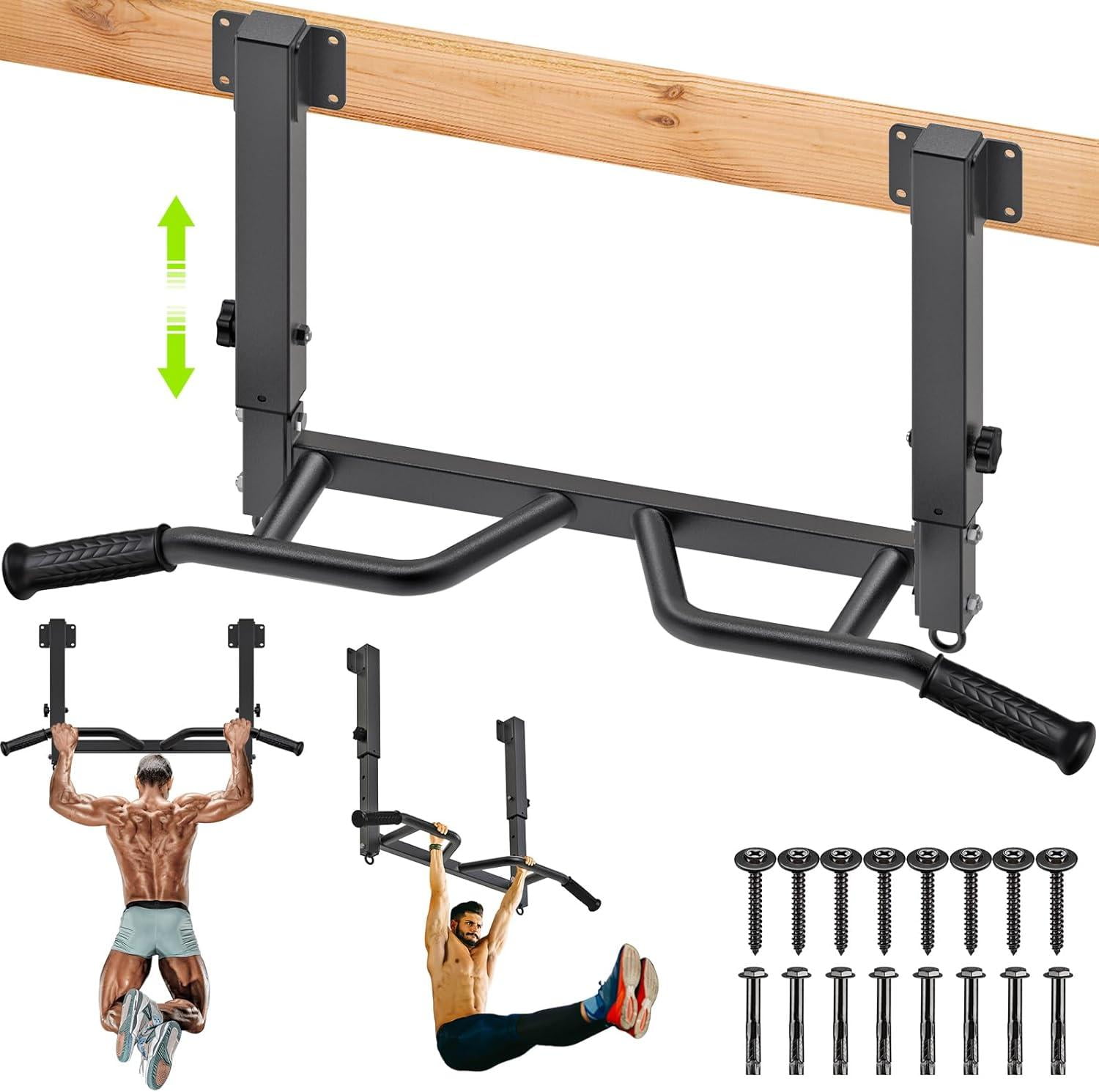 SELEWARE Heavy Duty Welded Pull Up Bar, Versatile Doorway Wall Mount ...