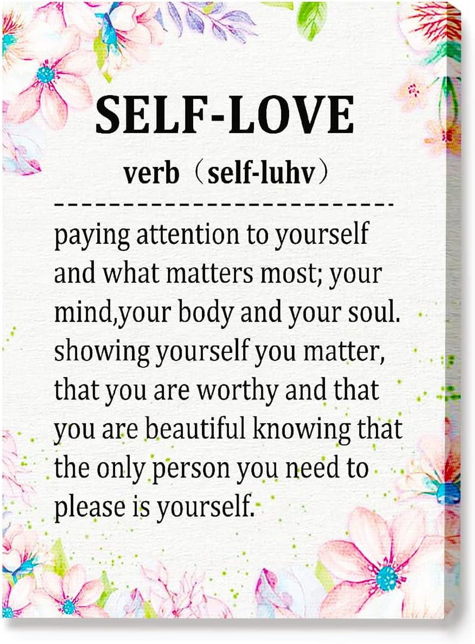 SELF-LOVE Definition Canvas Wall Art Inspirational Canvas Artwork ...