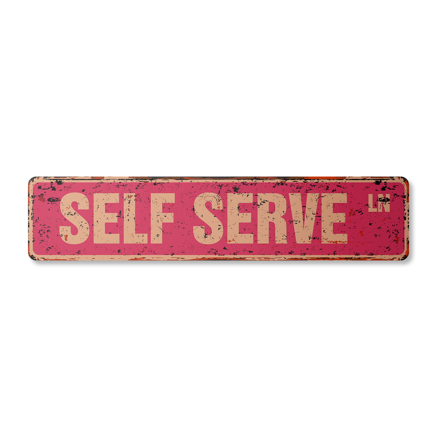 SELF SERVE Vintage Aluminum Street Sign buffet food yogurt ice cream ...