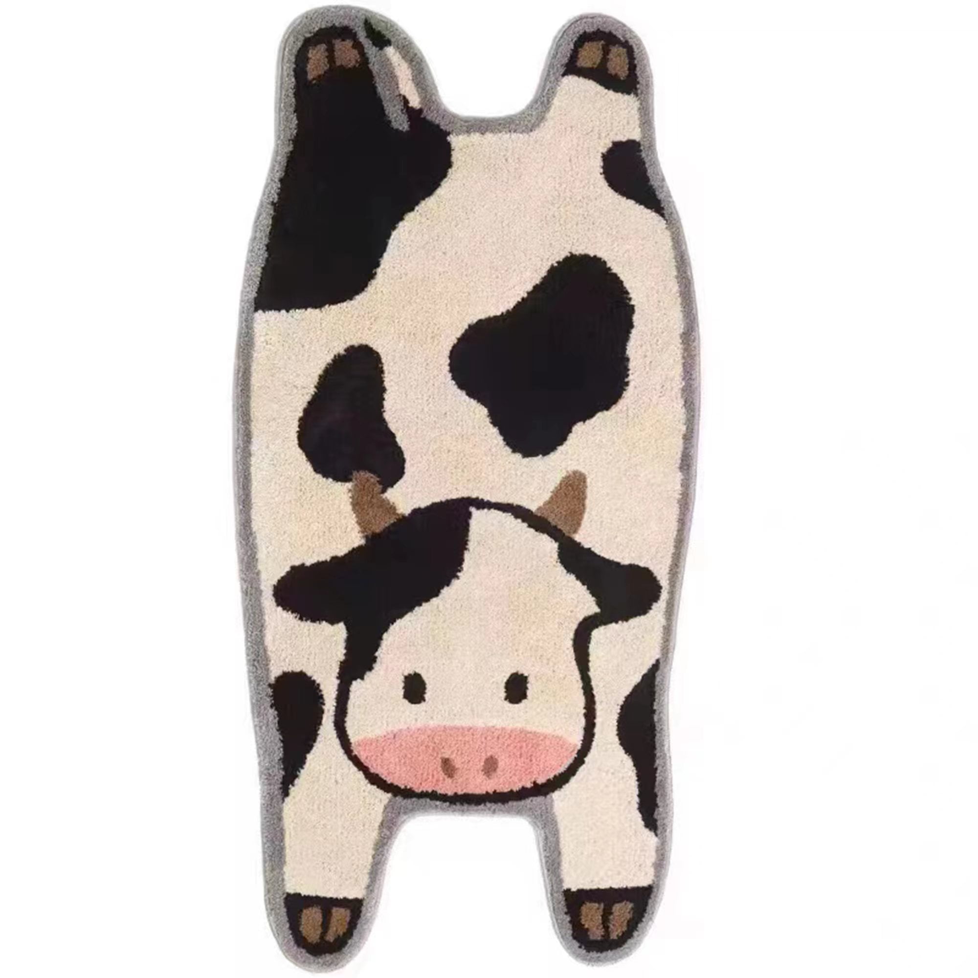 SELGRCE Dairy Cow Shaped Non-Slip Bath Mat, Soft Water Absorption, 17 ...