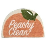 SELGRCE H·Y Pink Peach Bath Mat, Semicircle, Non-Slip, Soft, Absorbent ...