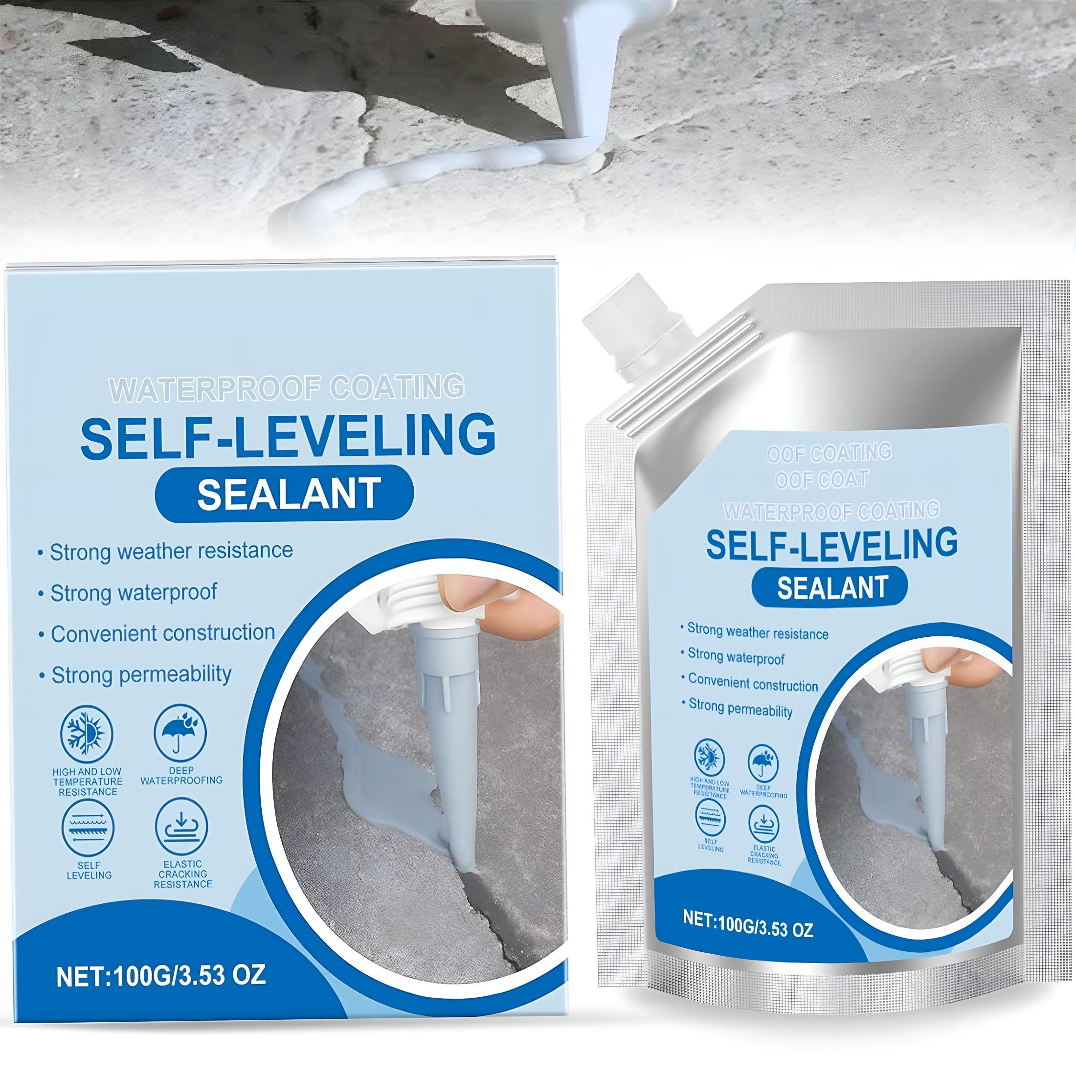 SELIVO Concrete Crack Filler - Self-Leveling Deep Repair Formula, Quick ...