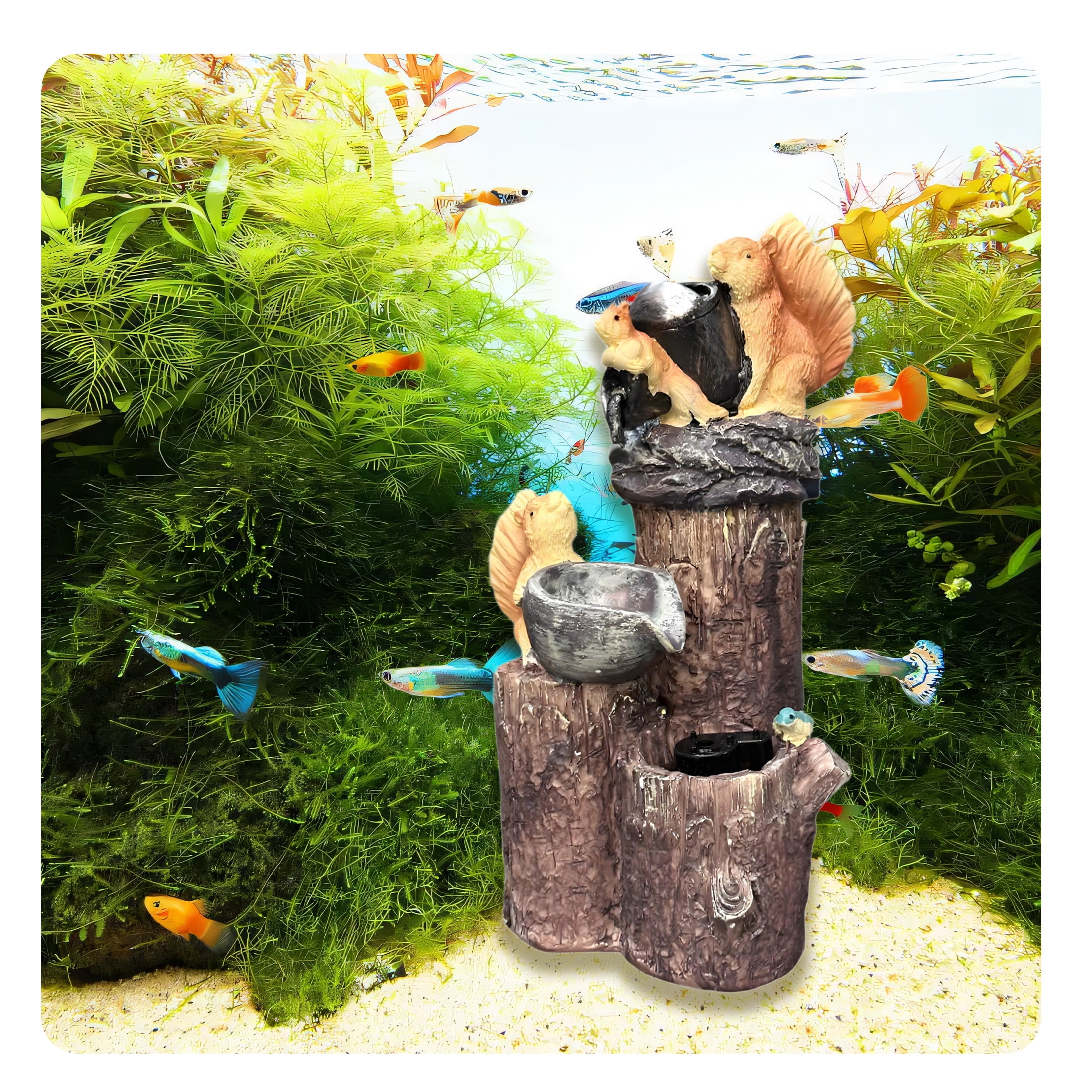 SELIVO Garden Statues,Resin Garden Decor,Squirrel Backyard Decor ...