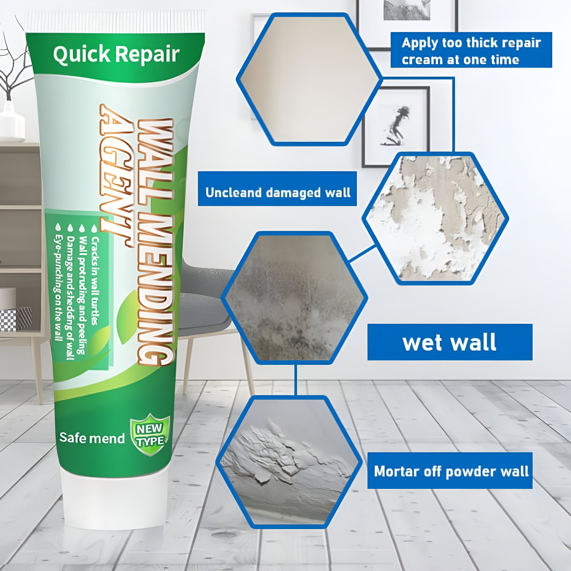 SELIVO Wall Hole Fixer Chapstick Putty Wall Mending Spackle Wall Repair ...