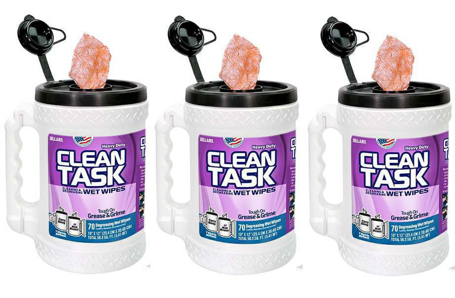 SELLARS 90153 CLEAN TASK™ CLEANING & DEGREASING WET WIPE DISPENSER – 3 ...